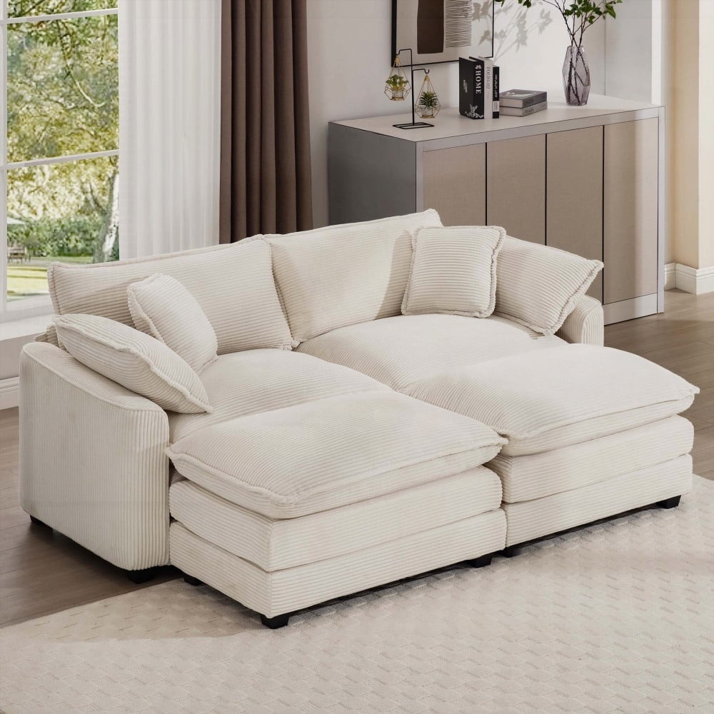Modern Corduroy Two-Seater Sofa 85cm for Small Living Spaces - Walmart.com