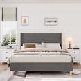 Corduroy Upholstered Bed Frame – Vertical Channel Tufted Wingback ...