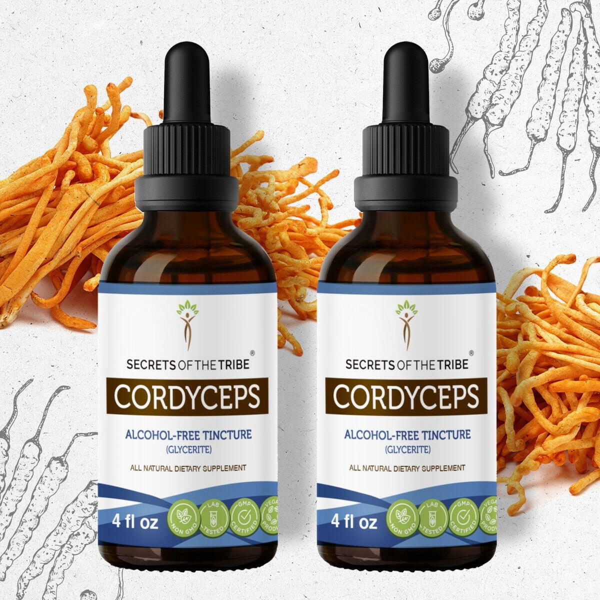 Secrets Of The Tribe Cordyceps Tincture Dietary Supplement, Natural ...
