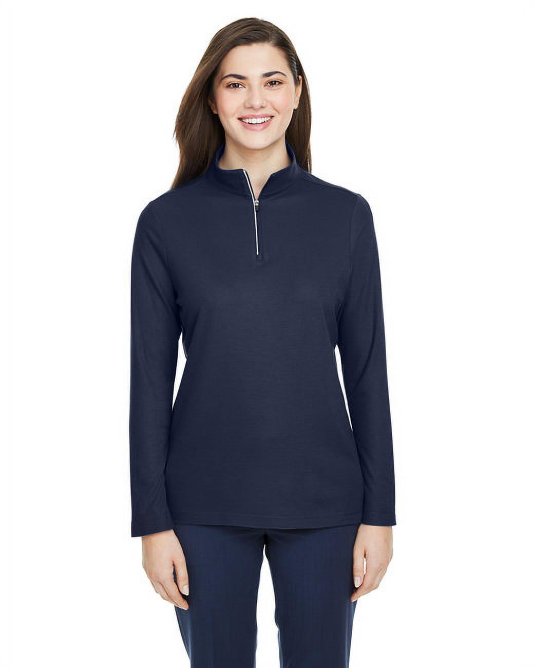 Core 365 Ladies' Fusion ChromaSoft Pique Quarter-Zip XS Classic Navy ...