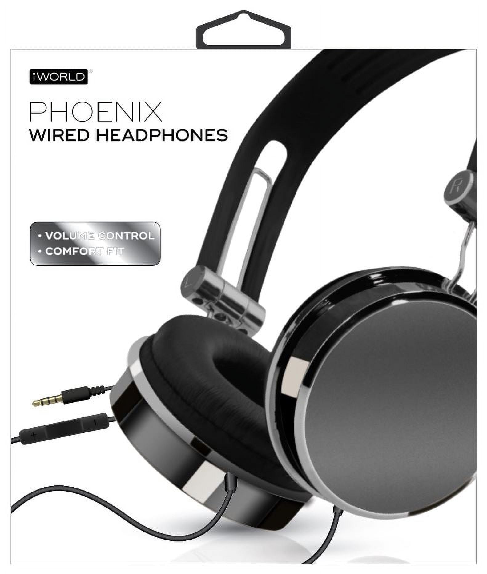 Core Audio Phoenix Wired Headphones - Black - Walmart.com