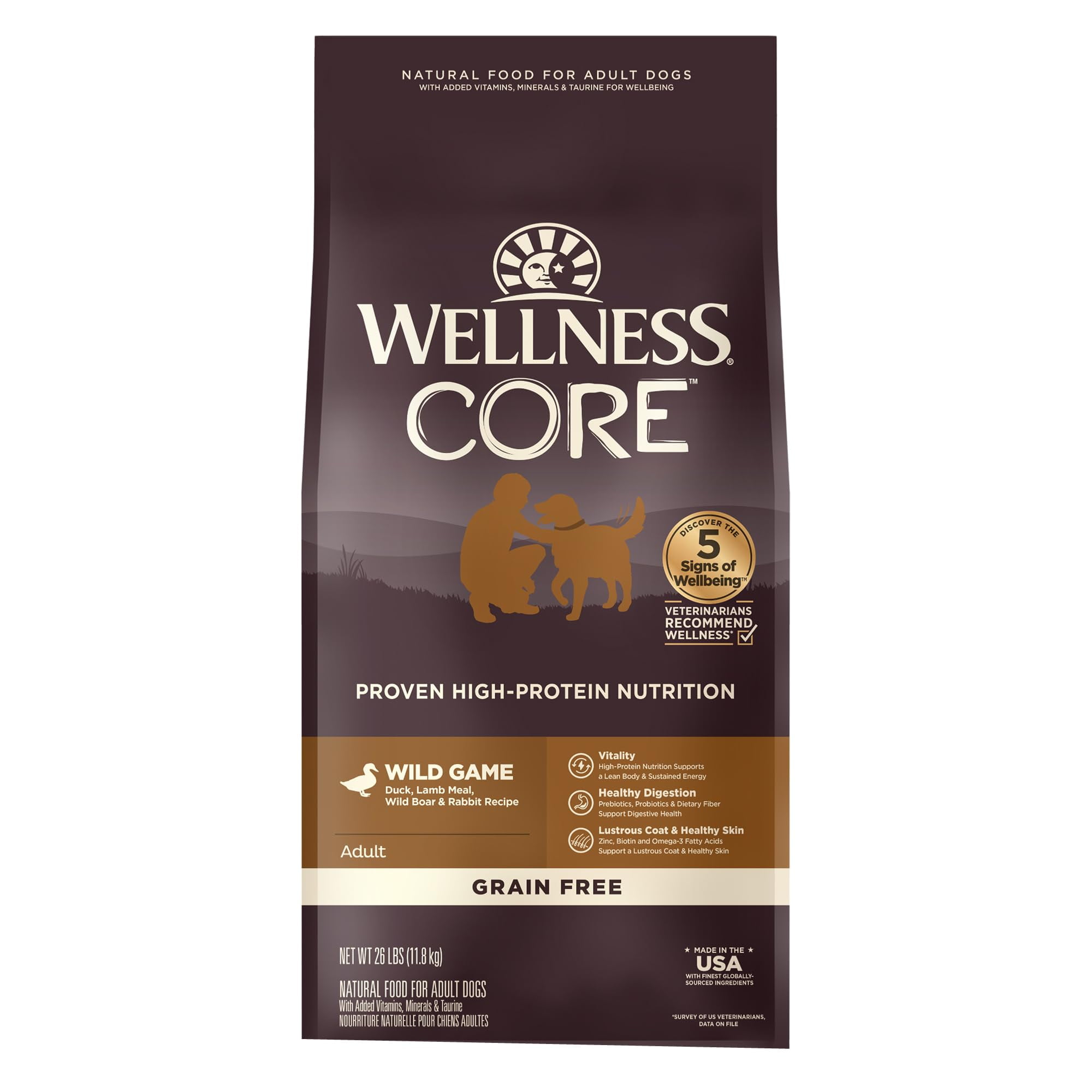 Core Dry Dog Food, Grain-Free, High Protein, Natural, Wild Game Duck ...
