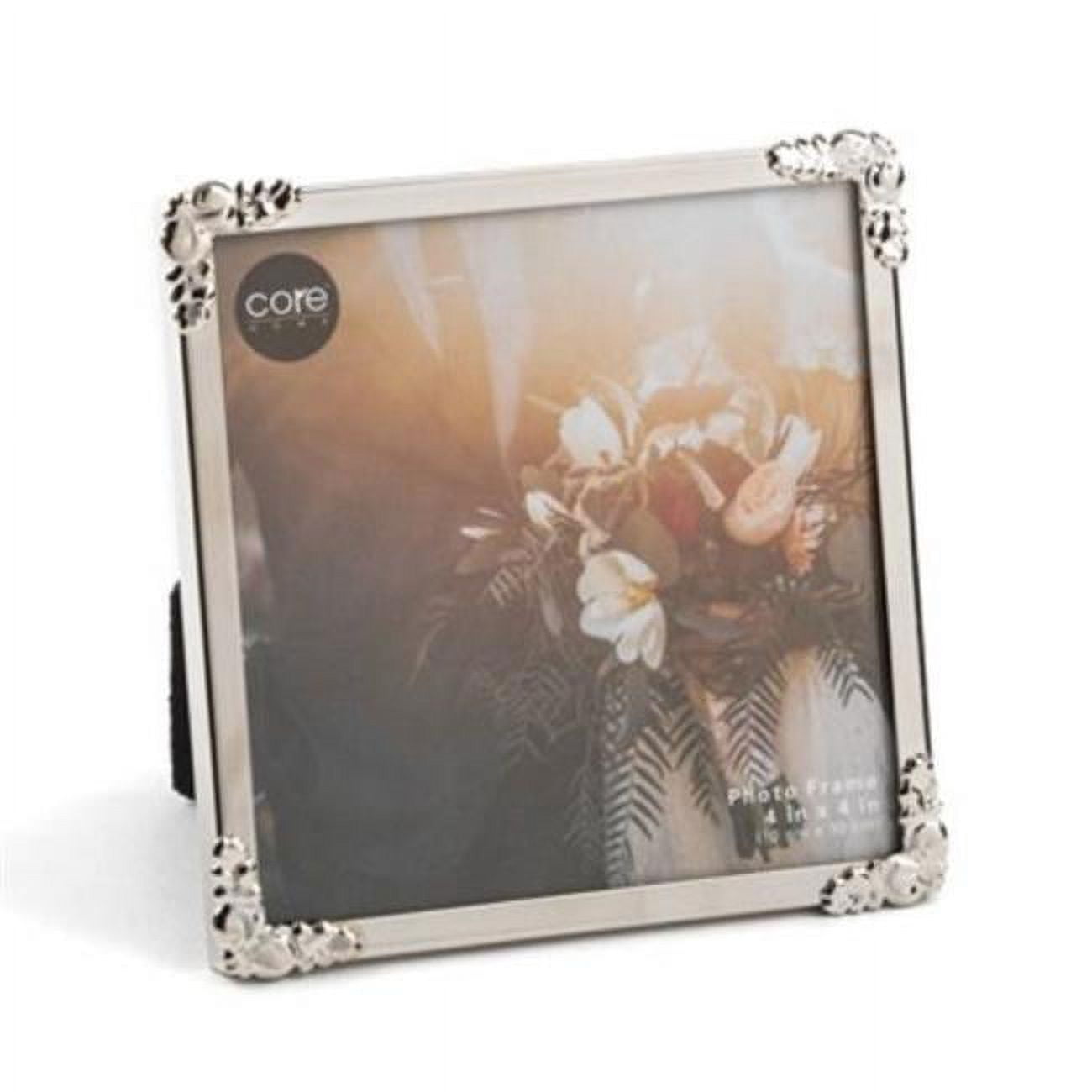 Core Home 262967 4 x 4 in. Shiny Silver Metal Photo Frame - Walmart.com