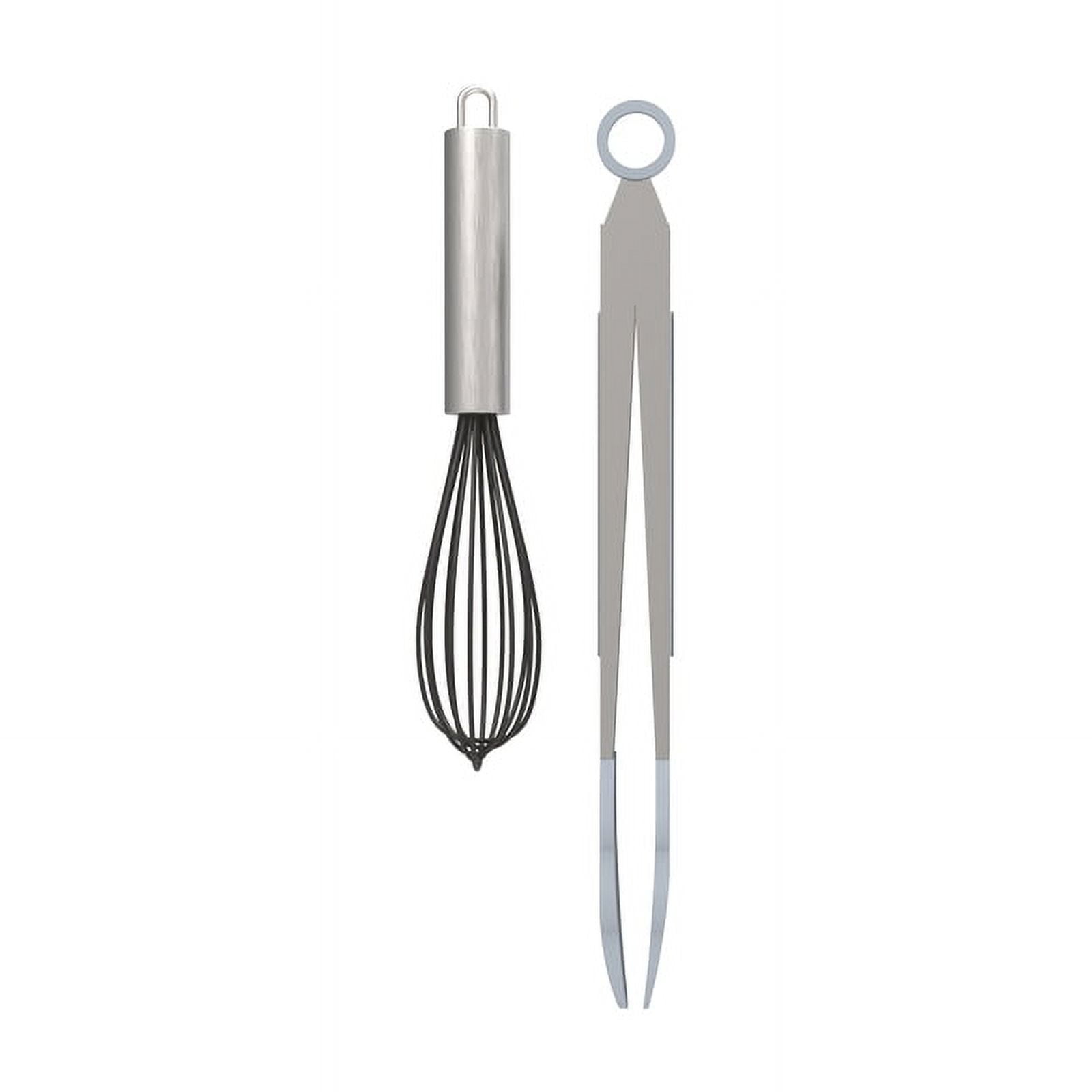 Core Kitchen Silver Silicone/Stainless Steel Whisk Tong Set - Walmart.com