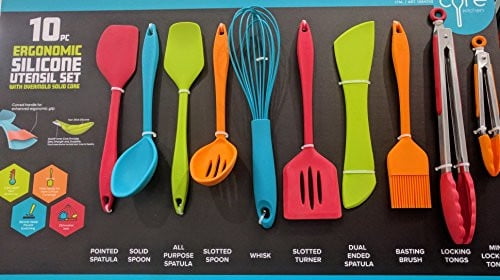 Core Kitchen 10 Piece Silicone Utensil Set in Assorted Colors with ...