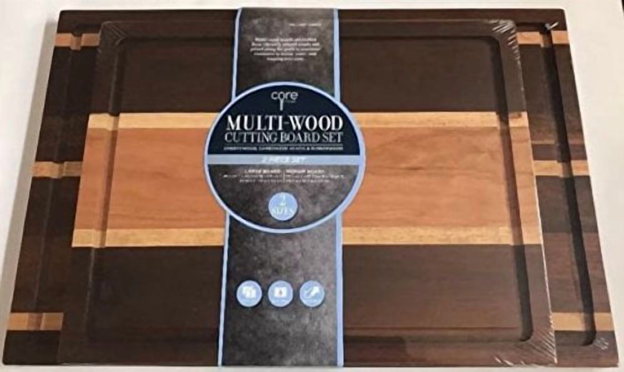 Core Kitchen Multi-wood Cutting Board Set Cherrywood Acacia Rubberwood ...