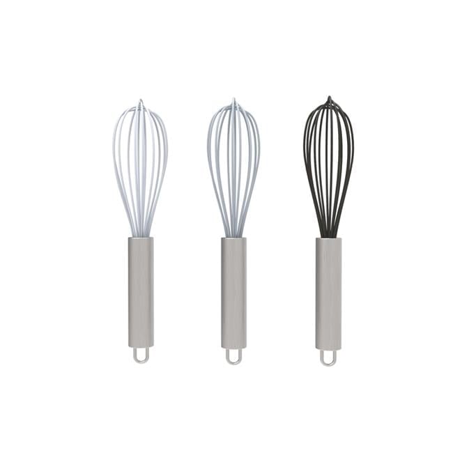 Core Kitchen Silver Silicone & Stainless Steel Mini Whisk - Pack of 15 ...