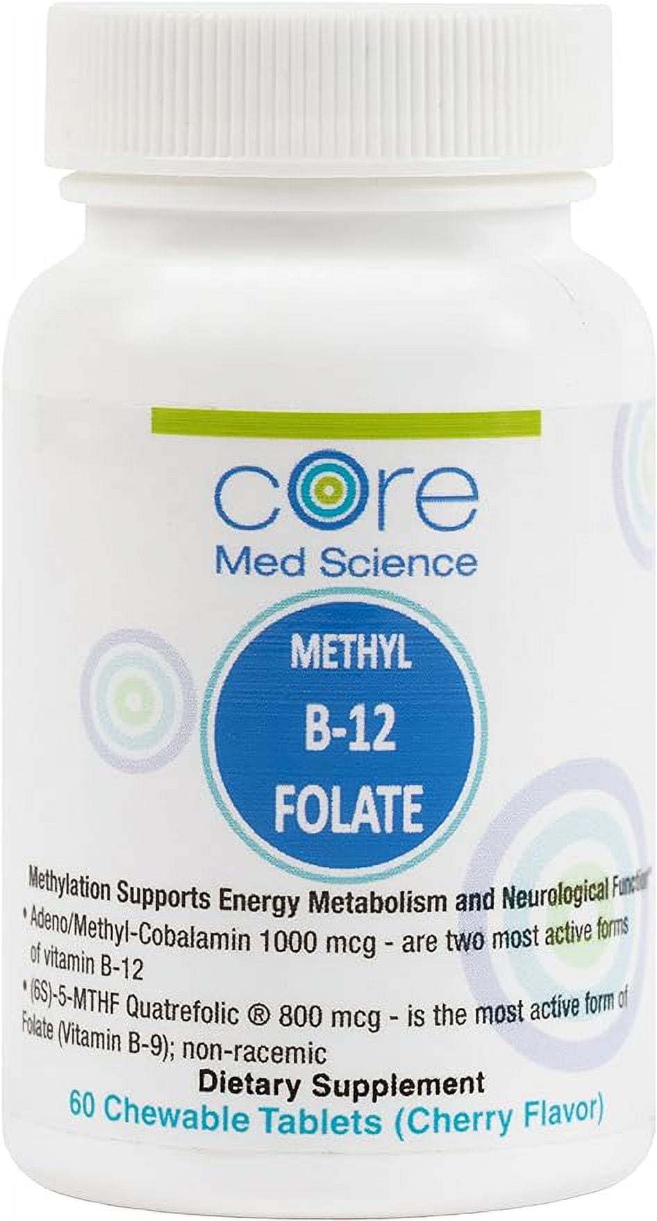 Core Med Science Methyl B12 Folate Supplement for Women & Men - 5-MTHF ...