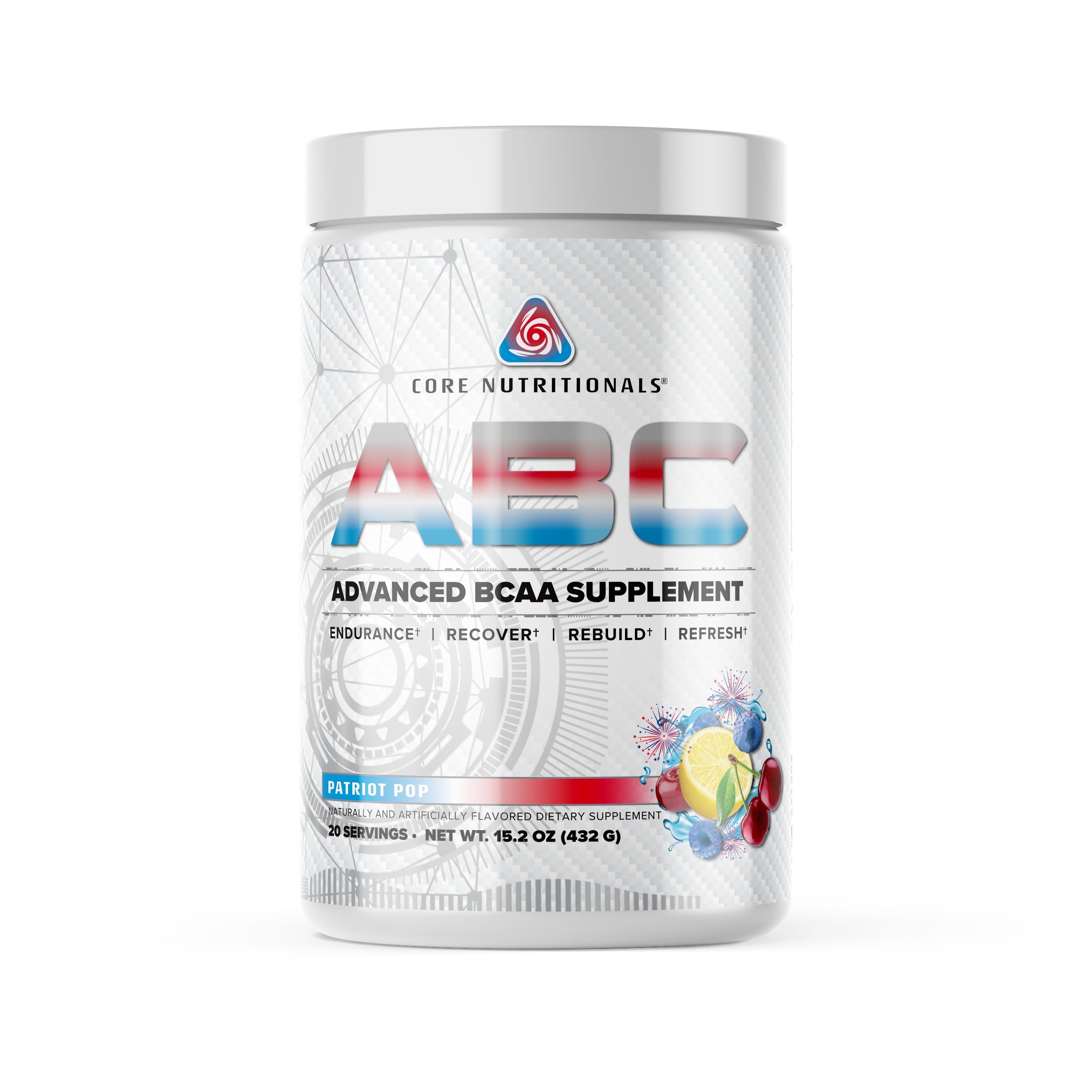Core Nutritionals ABC Advanced BCAA Supplement 20 Servings (Patriot Pop ...