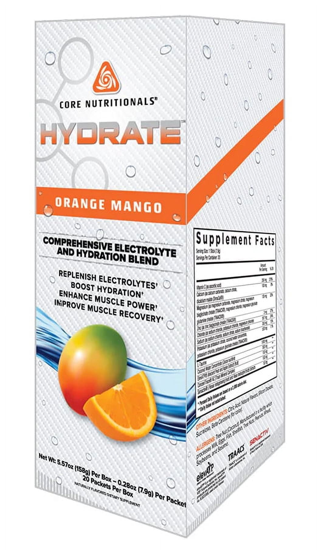 Core Nutritionals HYDRATE Comprehensive Electrolyte and Hydration Blend ...