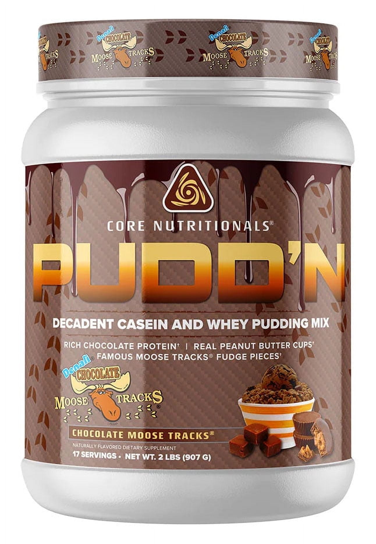 Core Nutritionals Protein Pudding Mix, Chocolate Moose Tracks, Casein ...