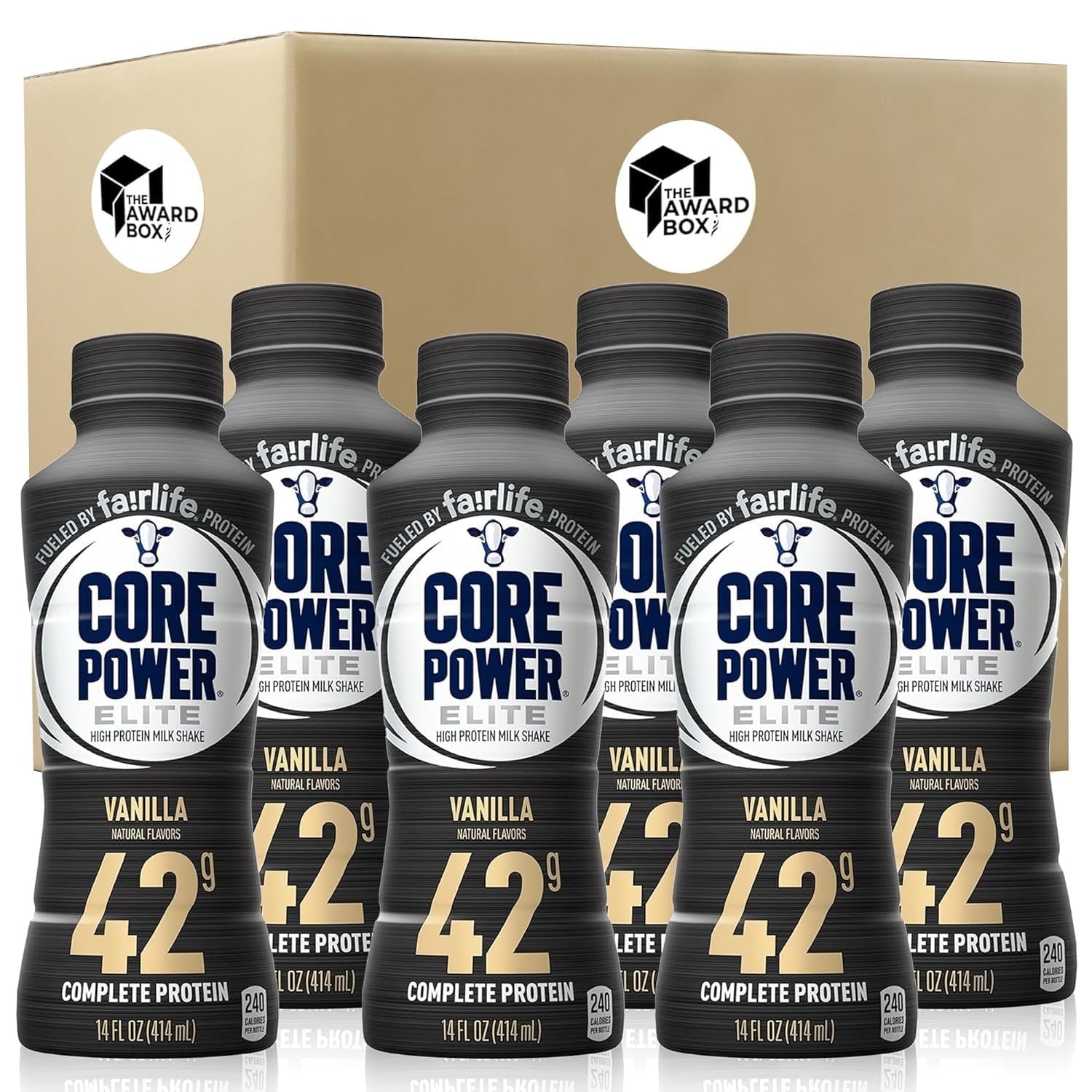 The Award Box Core Power Elite Protein Shake, Vanilla, 42g Protein, 14 ...