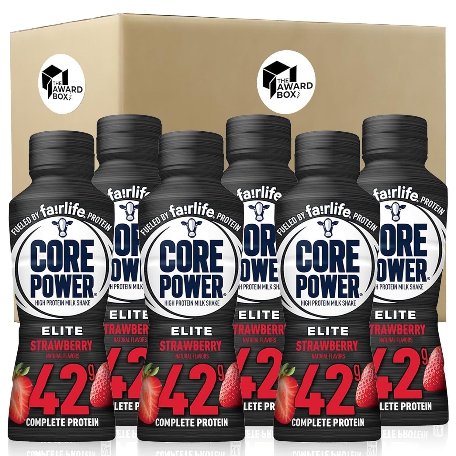 The Award Box Core Power Elite Protein Shakes, Strawberry, 42g Protein ...