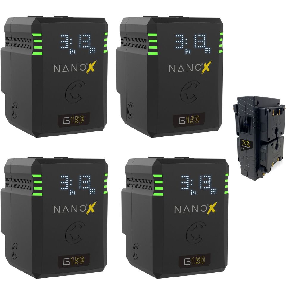 Core SWX NANOX G150 Micro 150Wh Li-Ion Battery (Gold Mount) Bundle with Core SWX Compact Quad ...