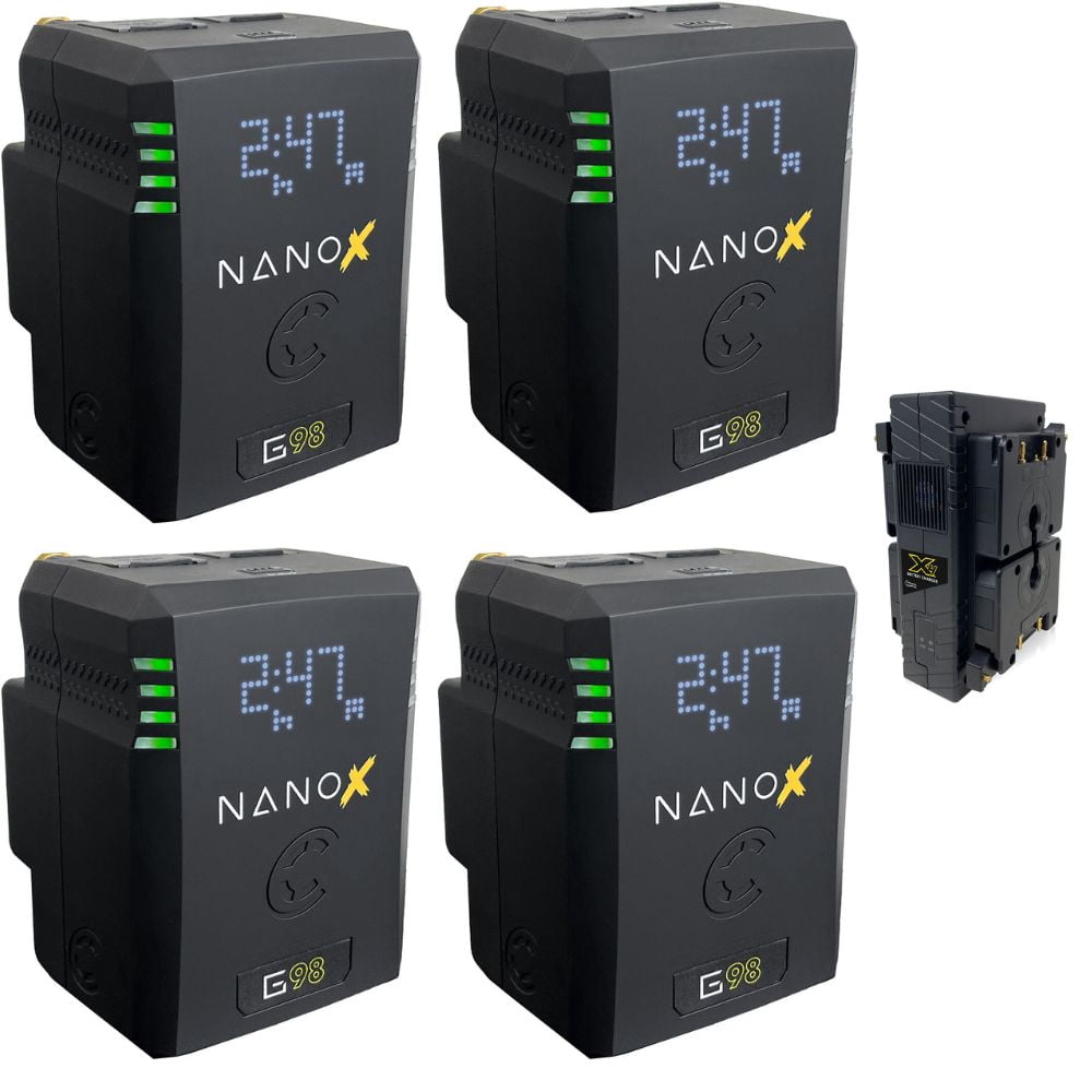Core SWX NANOX G98 Micro 98Wh Li-Ion Battery (Gold Mount) Bundle with Core SWX Quad Micro ...