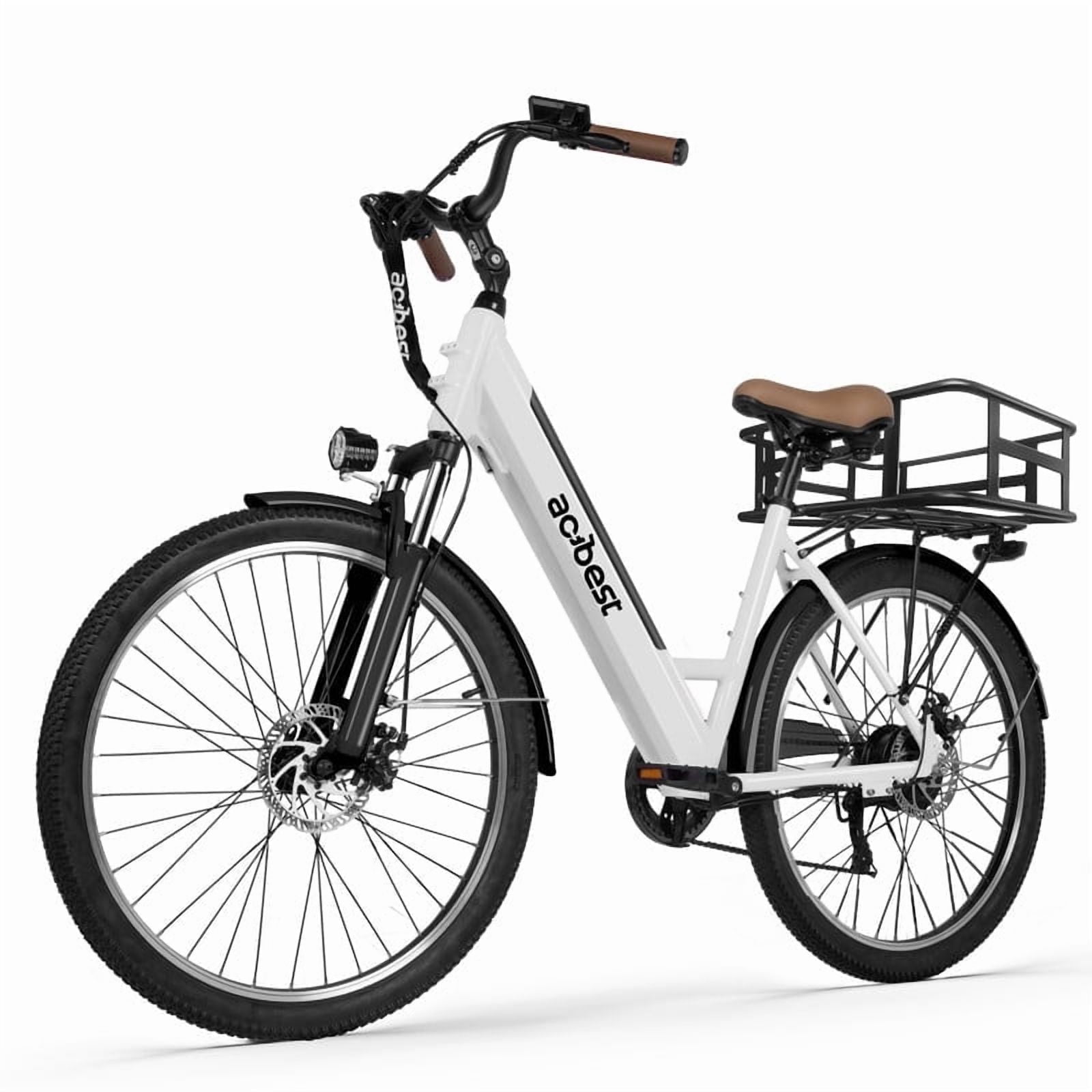 Core-Swept Step Thru Electric Bike for Adults, Peak 749W Brushless Motor Ebike,26 inch Electric ...