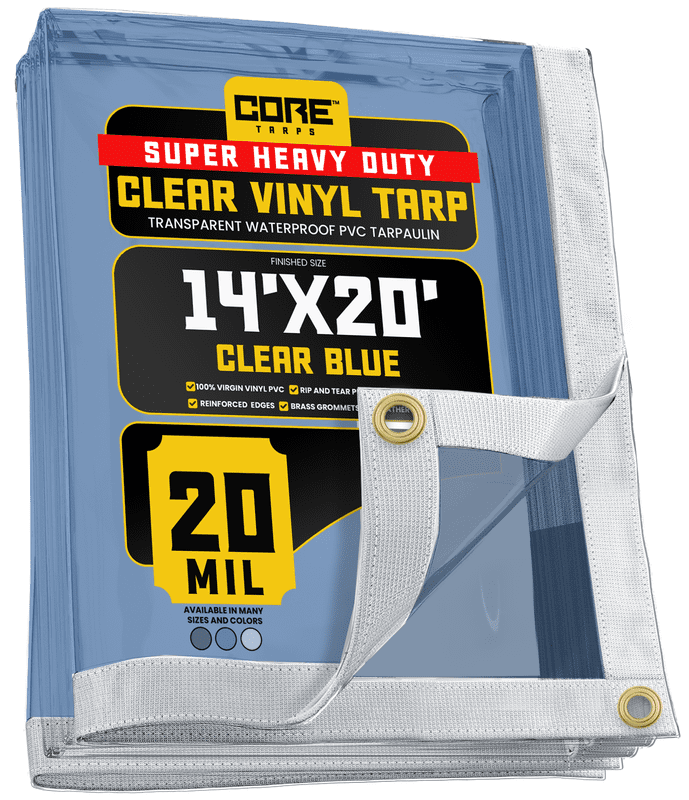 Core Tarps 20 Mil Extreme Heavy Duty Clear Tarp with Gromments ...