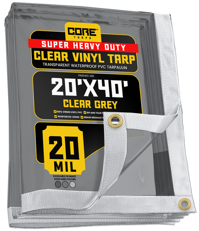 Core Tarps 20 Mil Extreme Heavy Duty Clear Tarp with Gromments ...