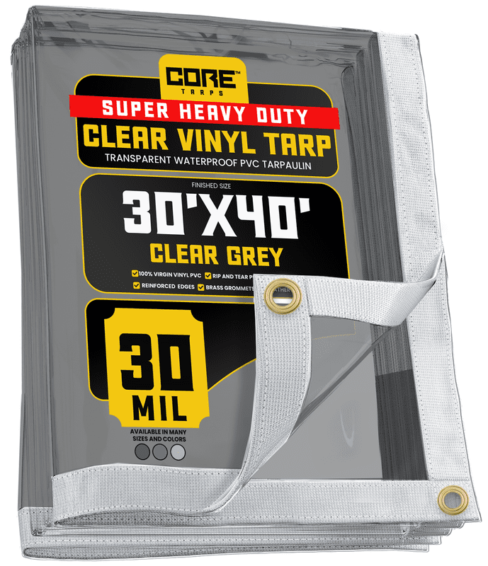 Core Tarps 30 Mil Extreme Heavy Duty Clear Tarp with Gromments ...