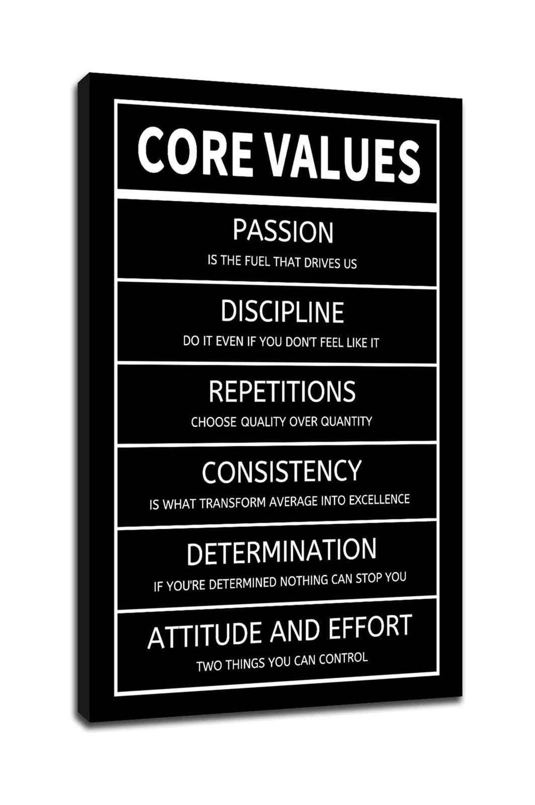 Core Values Motivational Canvas Wall Art, Inspirational Office Poster ...