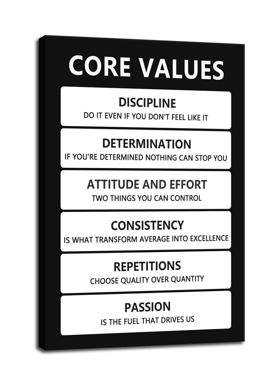 Core Values Motivational Wall Art, Inspirational Poster for Office ...