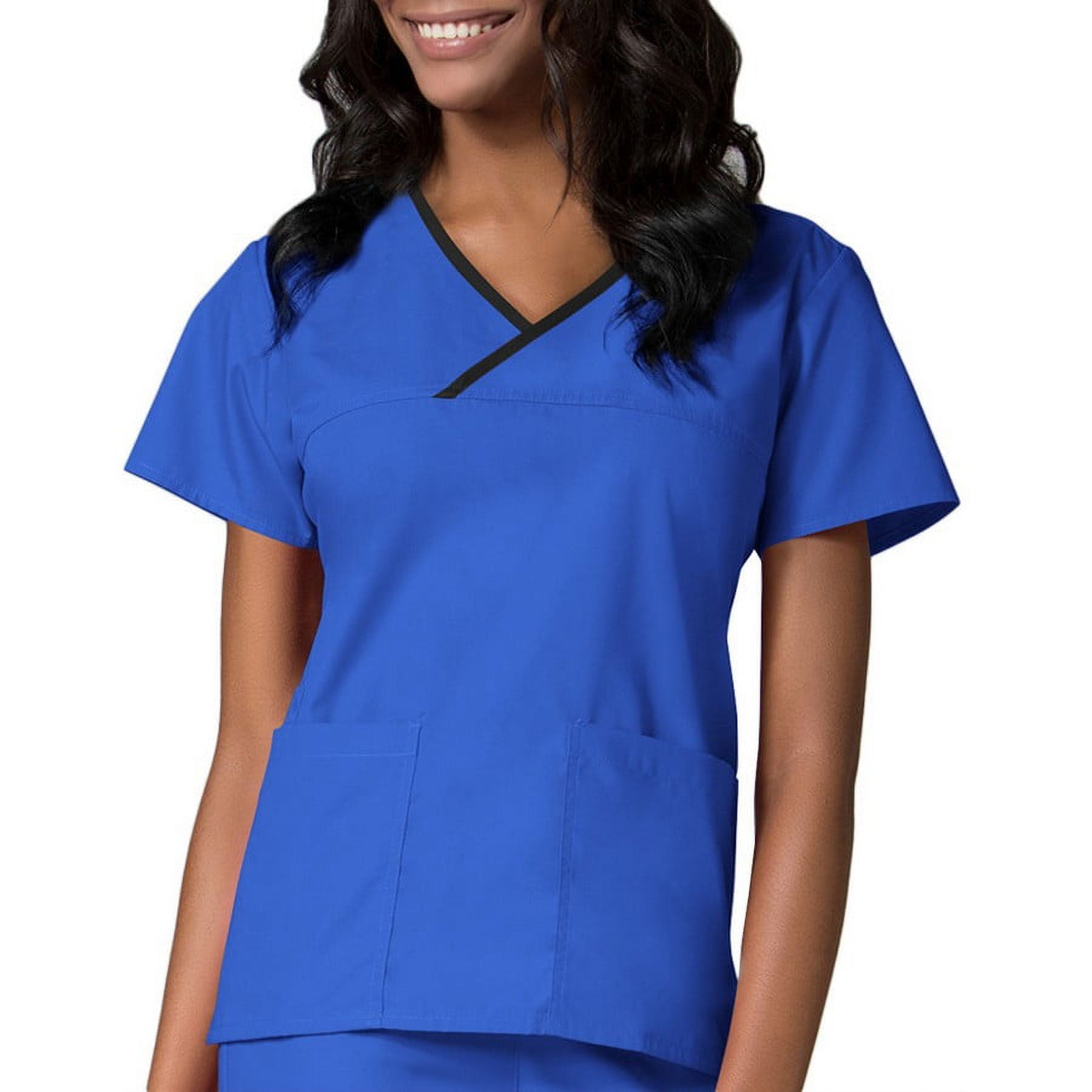 Core Women's Contrast Mock Wrap Top 1026 - Walmart.com