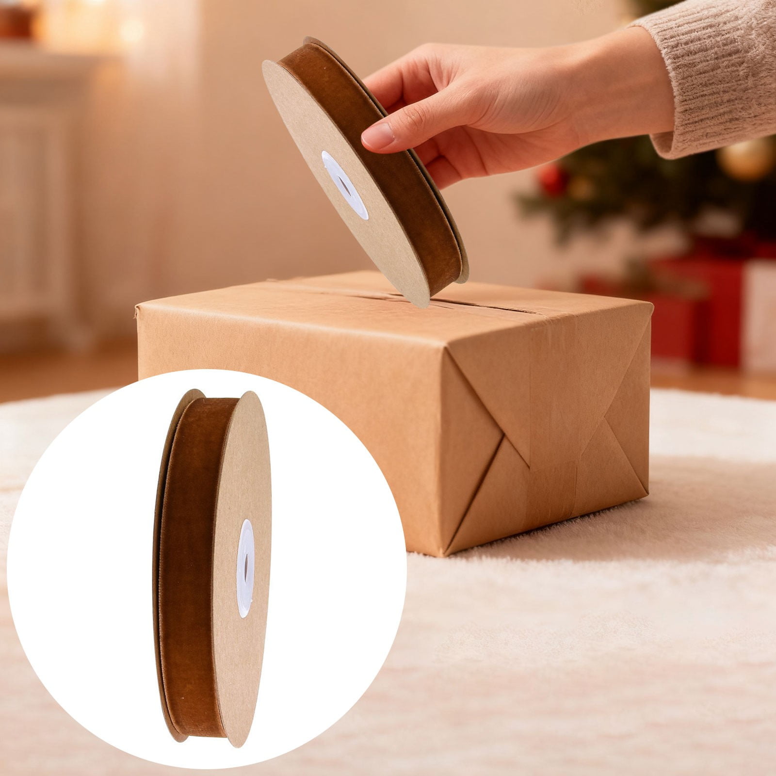 CoreLiving 0.6 inch Velvet Ribbon, Thin Faced Ribbon Pack for Gift ...