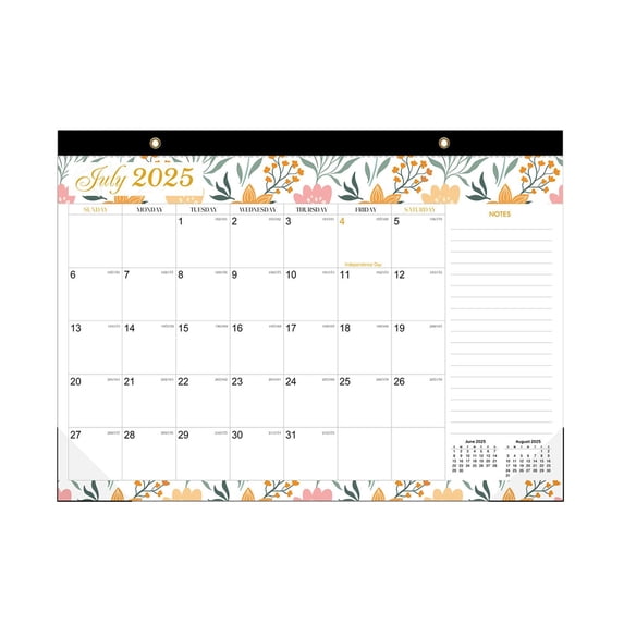 CoreLiving 18-Month Desk Calendar, Extended July 2025 Through December ...