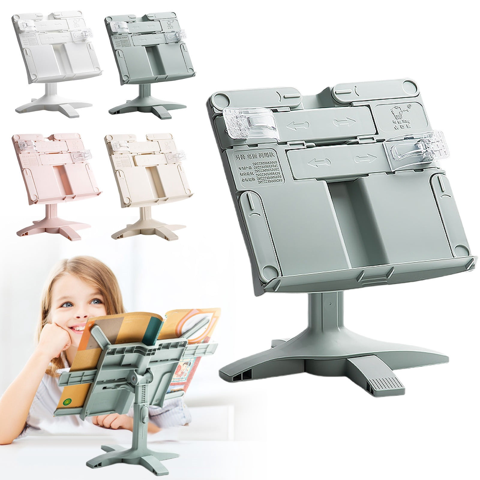 CoreLiving Adjustable Book Stand Hands Free Reading Holder with Page ...