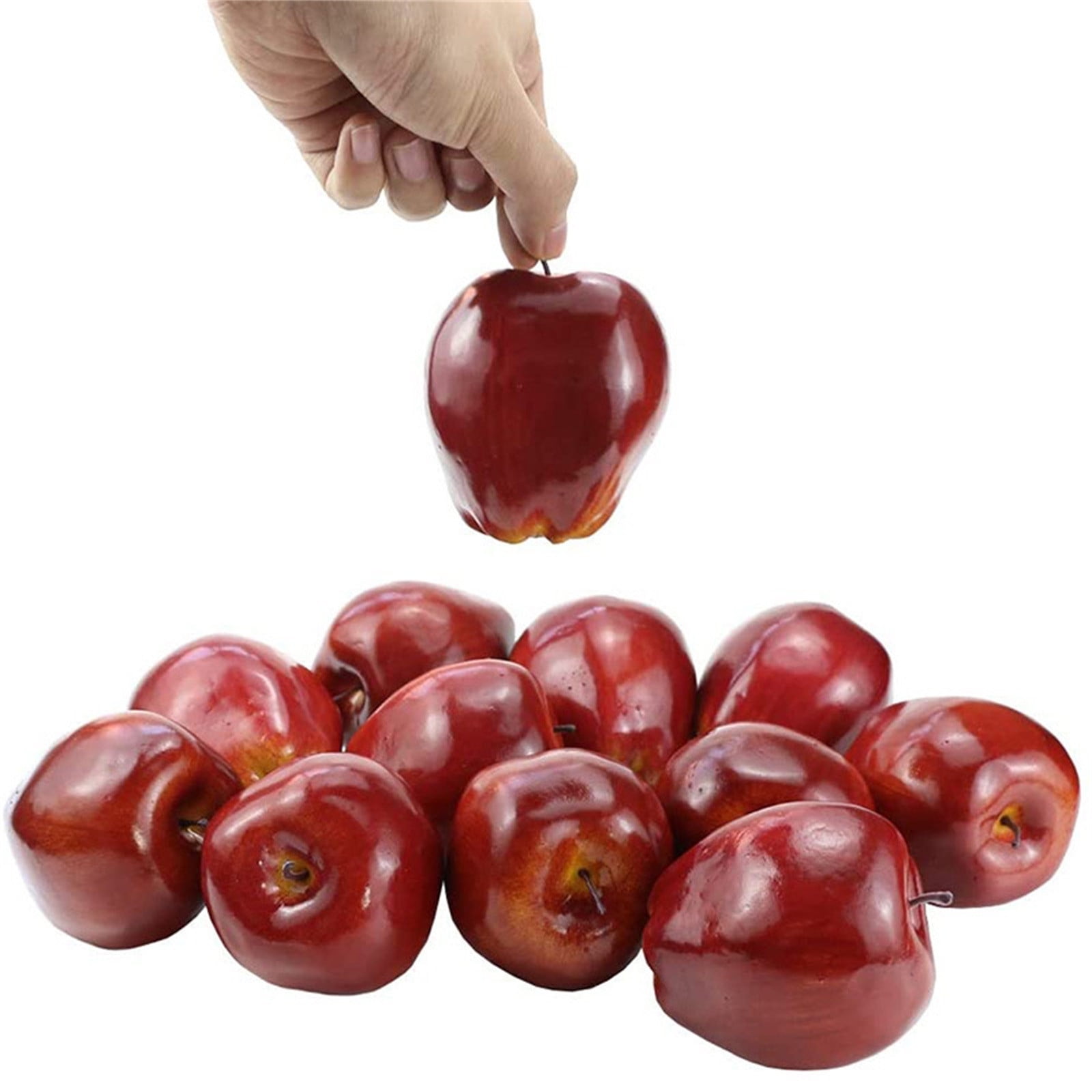 CoreLiving Artificial Apples - 12-Pack Realistic Fake Red Delicious ...