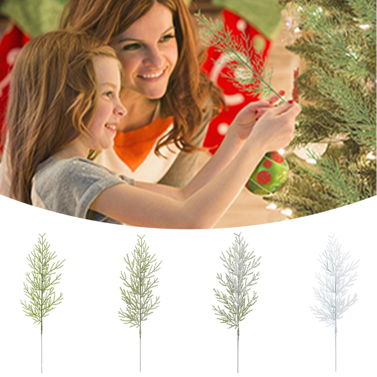 CoreLiving Artificial Pine Branches, Winter Greenery Evergreen Sprigs ...