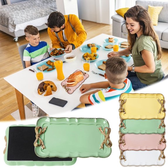 CoreLiving Bow Tray Vintage Decorative Tray Jewelry Dish Holder, Cute ...