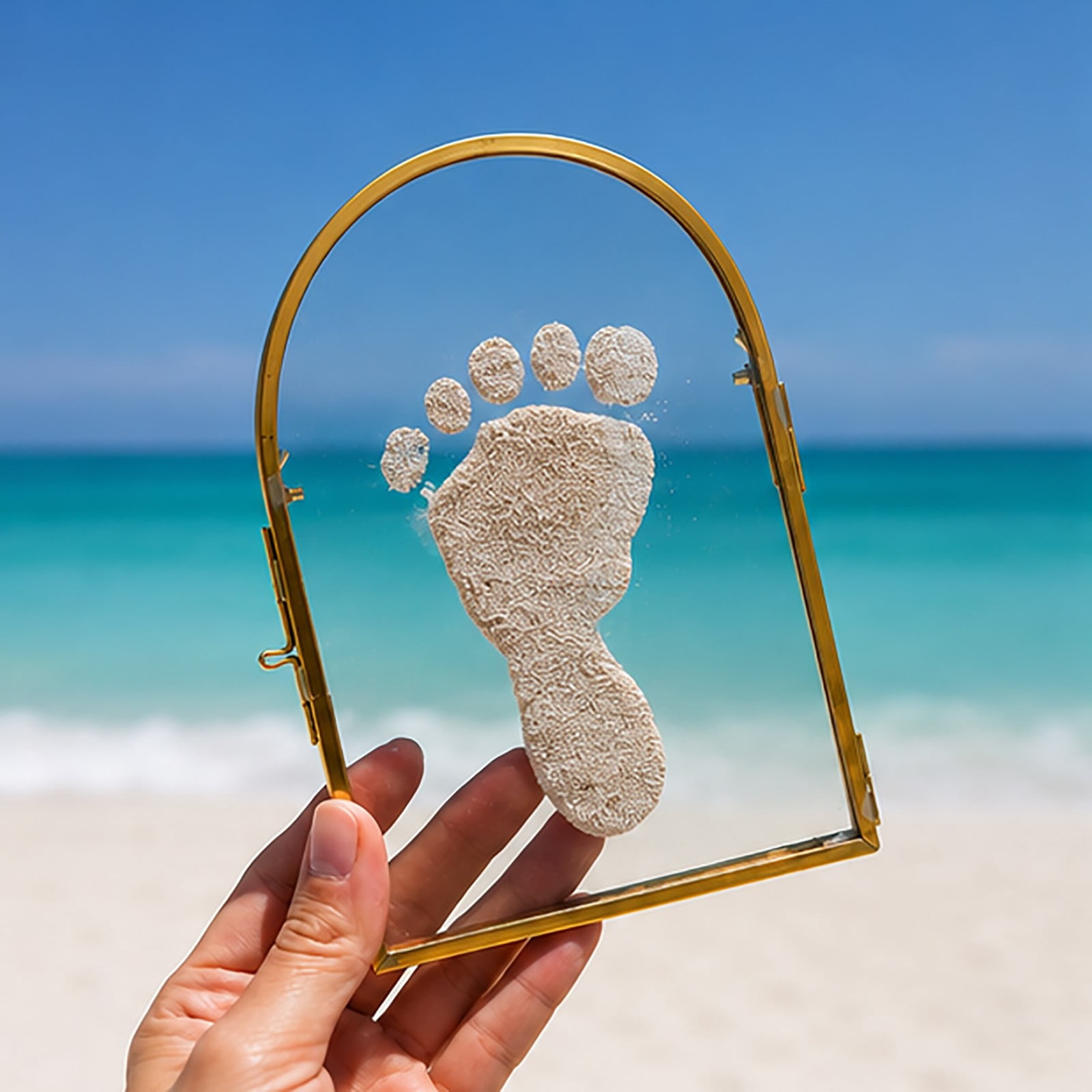 CoreLiving Double Glass Pressed Flower Frame, Vintage Gold Floating ...