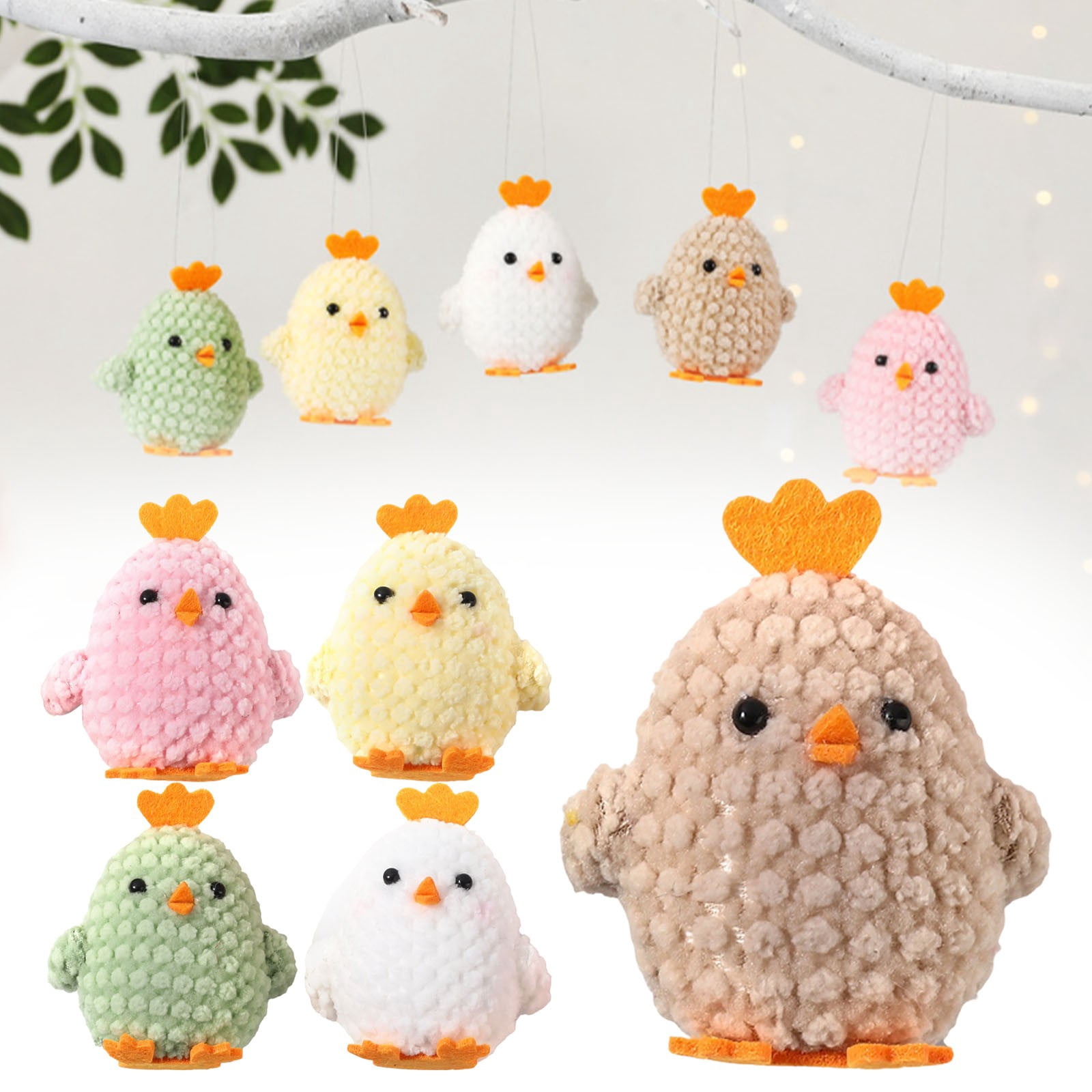 CoreLiving Mini Crochet Chicken Rearview Mirror Hanging Charm Cute ...