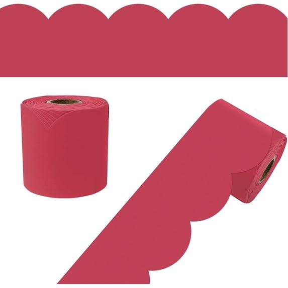CoreLiving Red Bulletin Board Borders and Trimmers, Scalloped Edge ...