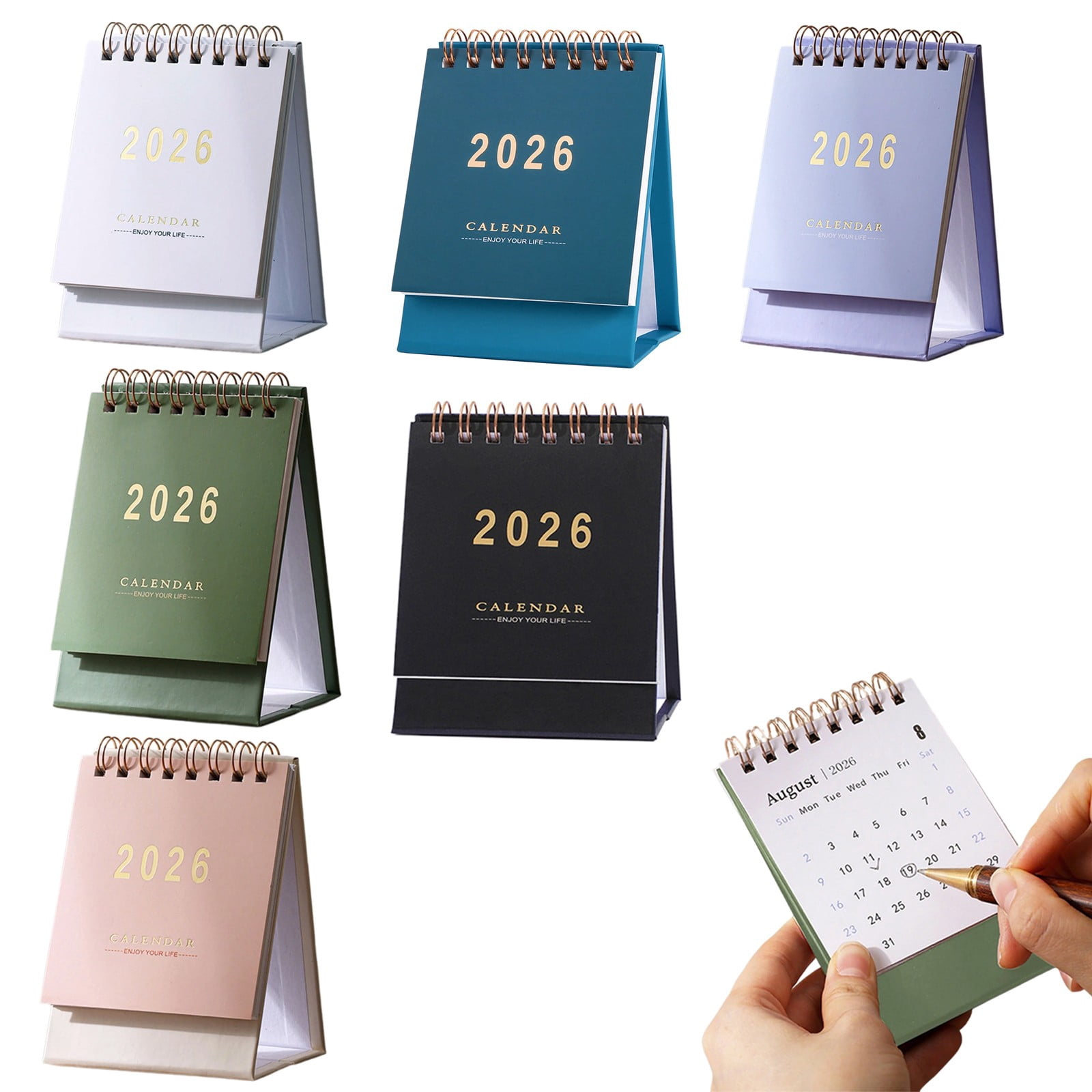 CoreLiving Small Standing Desk Calendar 2026-2027, 18-Month Mini Desk ...