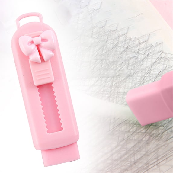 CoreLiving Soft Rubber Erasers Retractable Sliding Pink Large Tip Set ...