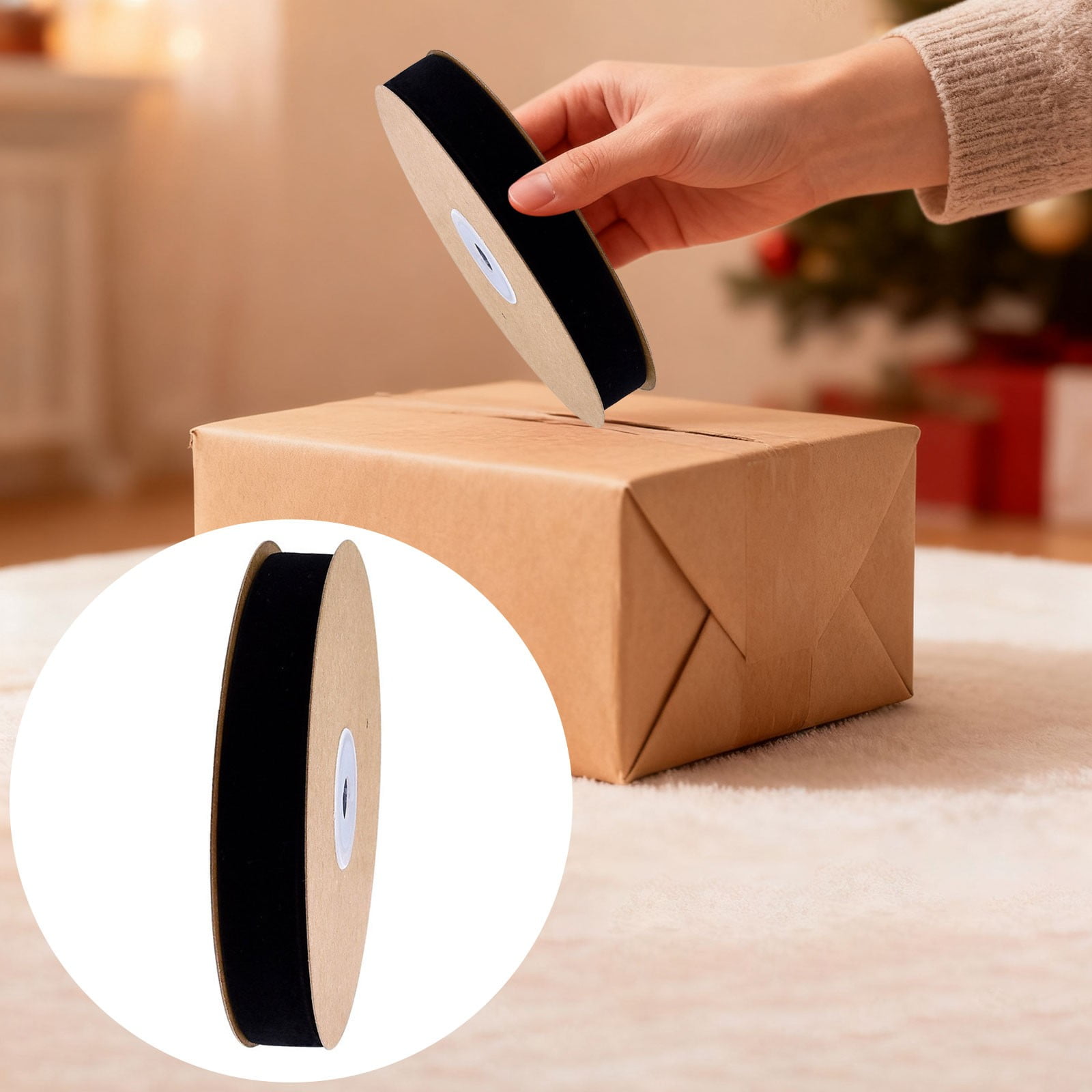 CoreLiving Velvet Craft Ribbon, Thin 0.6 inch Faced Ribbon for Gift ...