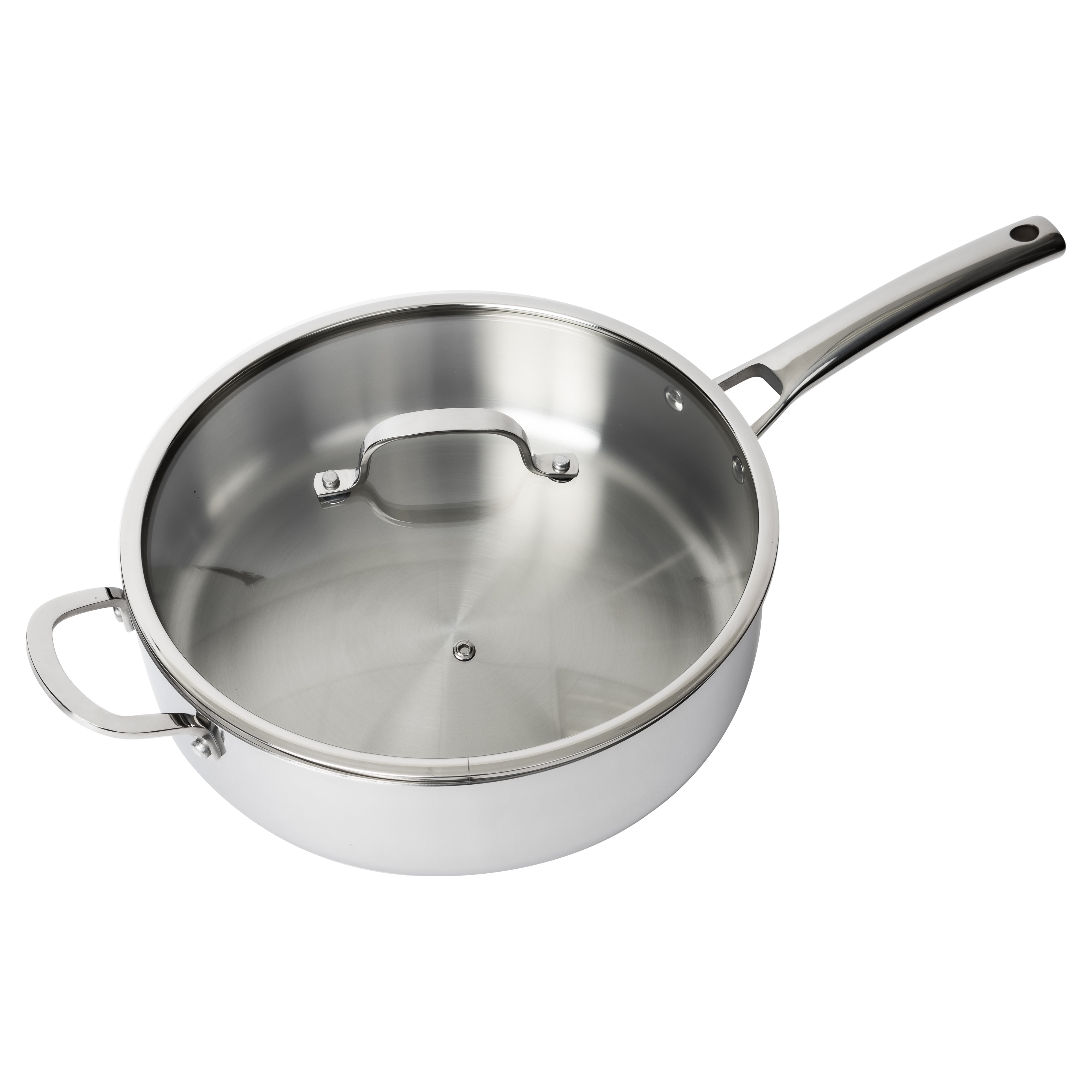 CoreClad Tri-Ply Stainless Steel 6qt Saute Pan with Glass Lid ...