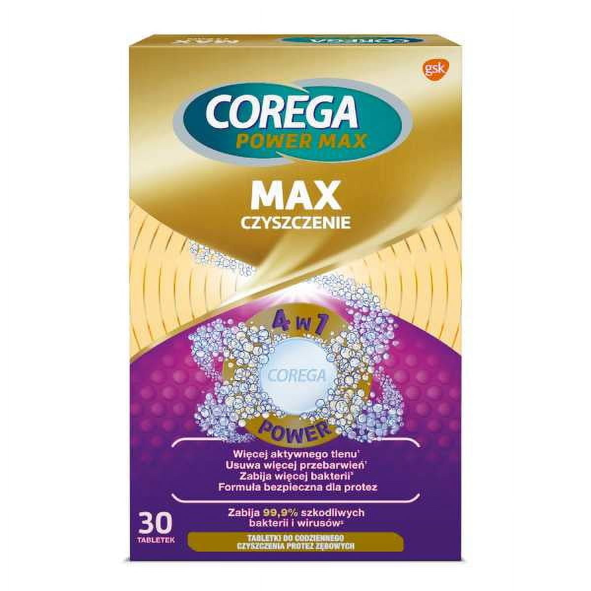 Corega Power Max 4in1 denture cleaning tabs -30 tabs- 1 box - Walmart.com