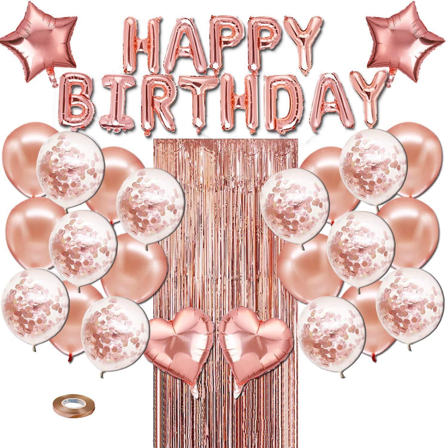 Corelife Rose Gold 40-Piece Birthday Party Decoration Set - Walmart.com