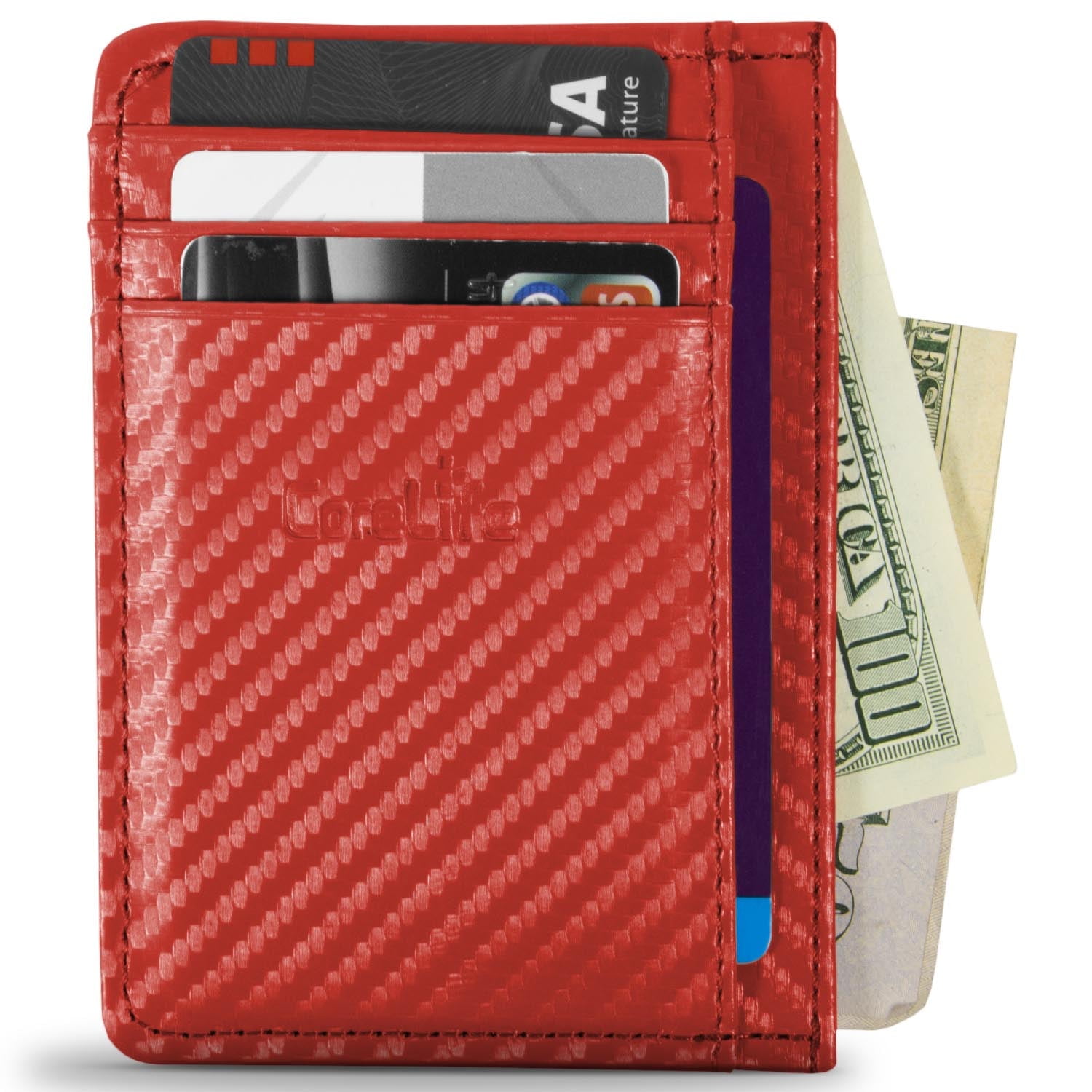 Corelife by Vegan Leather Men's RFID Blocking Credit Card Holder Slim ...