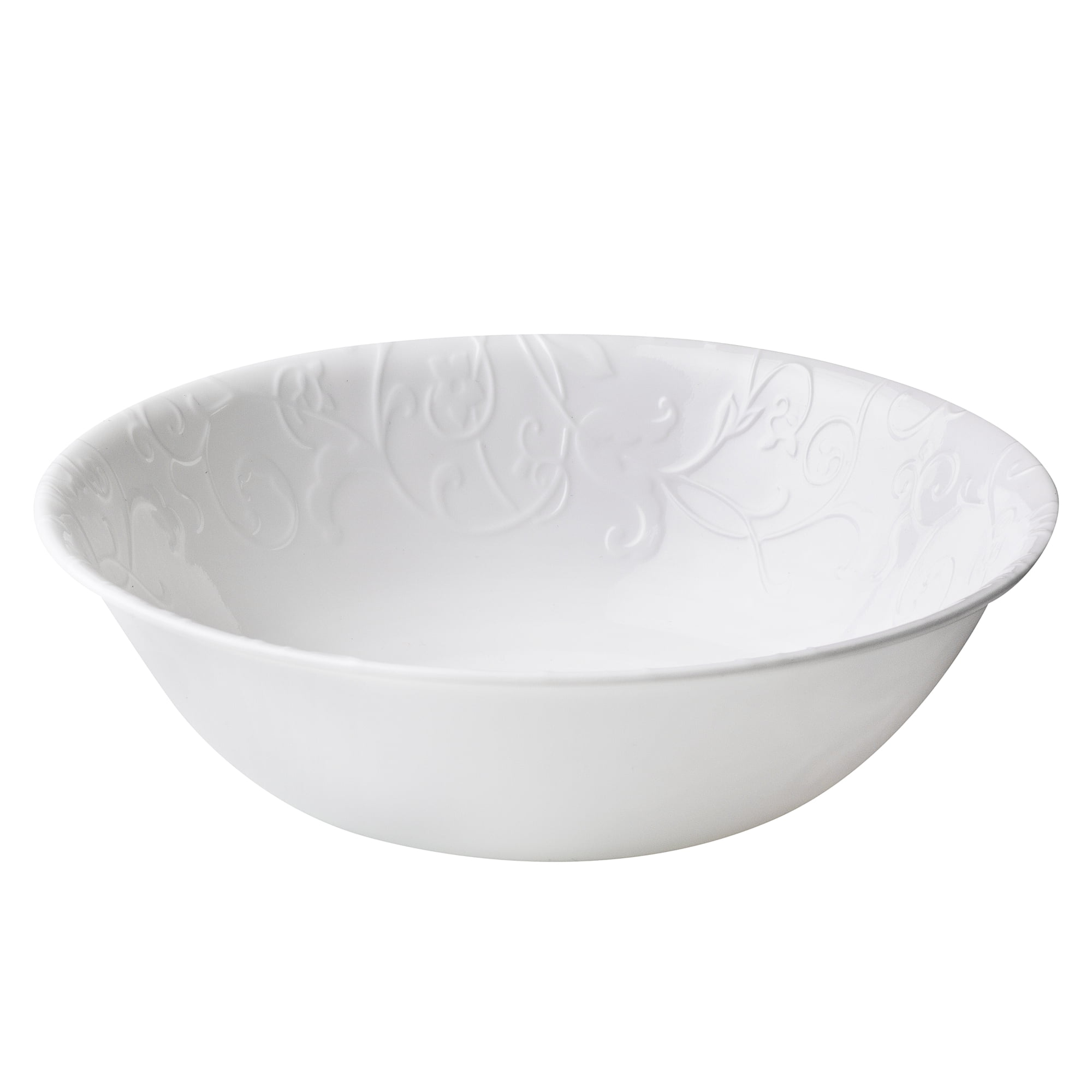 Corelle Bella Faenza Embossed 1-Quart Large White Serving Bowl ...