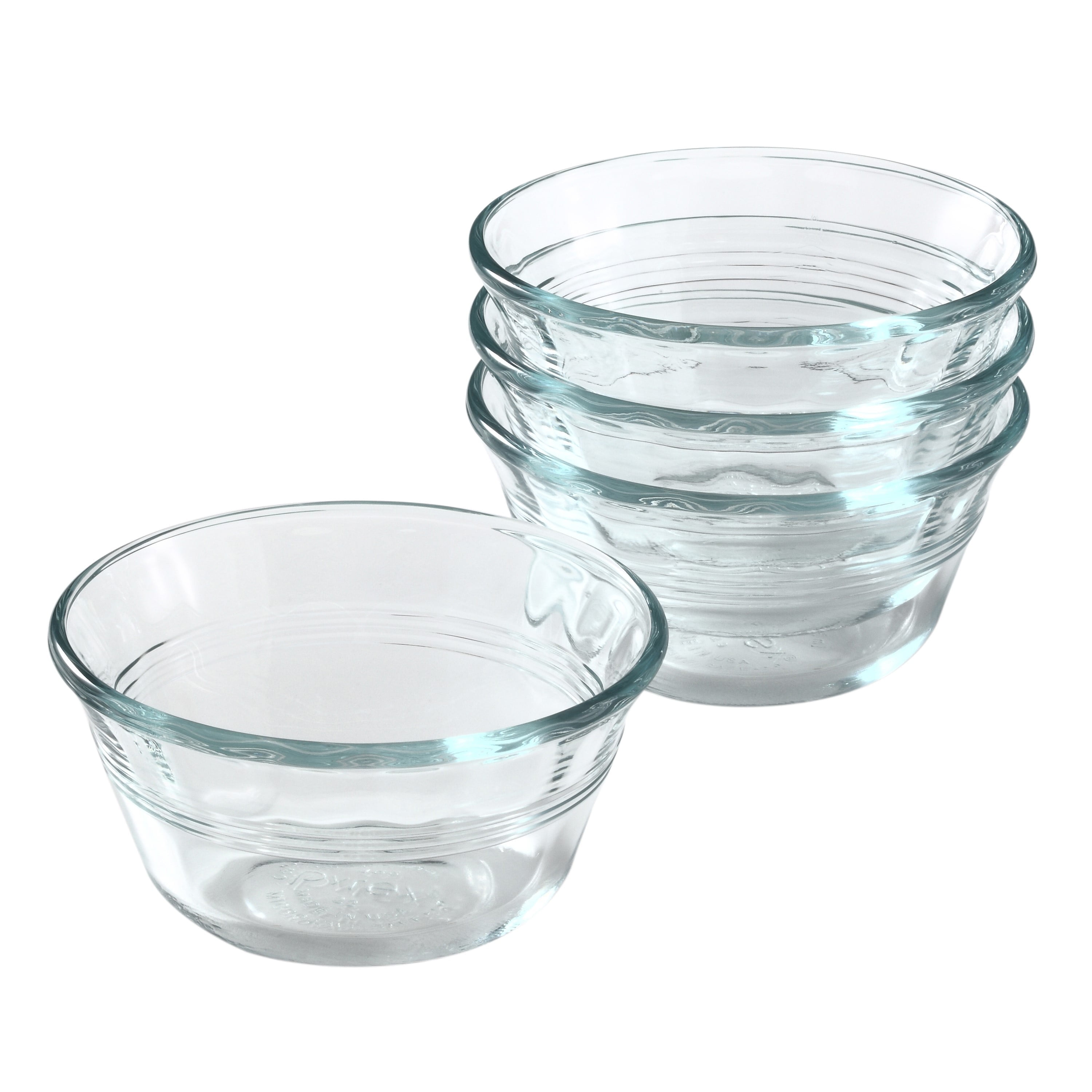 Pyrex, Custard Cup Set, 4-Piece 6 oz, Microwave and Freezer Safe ...