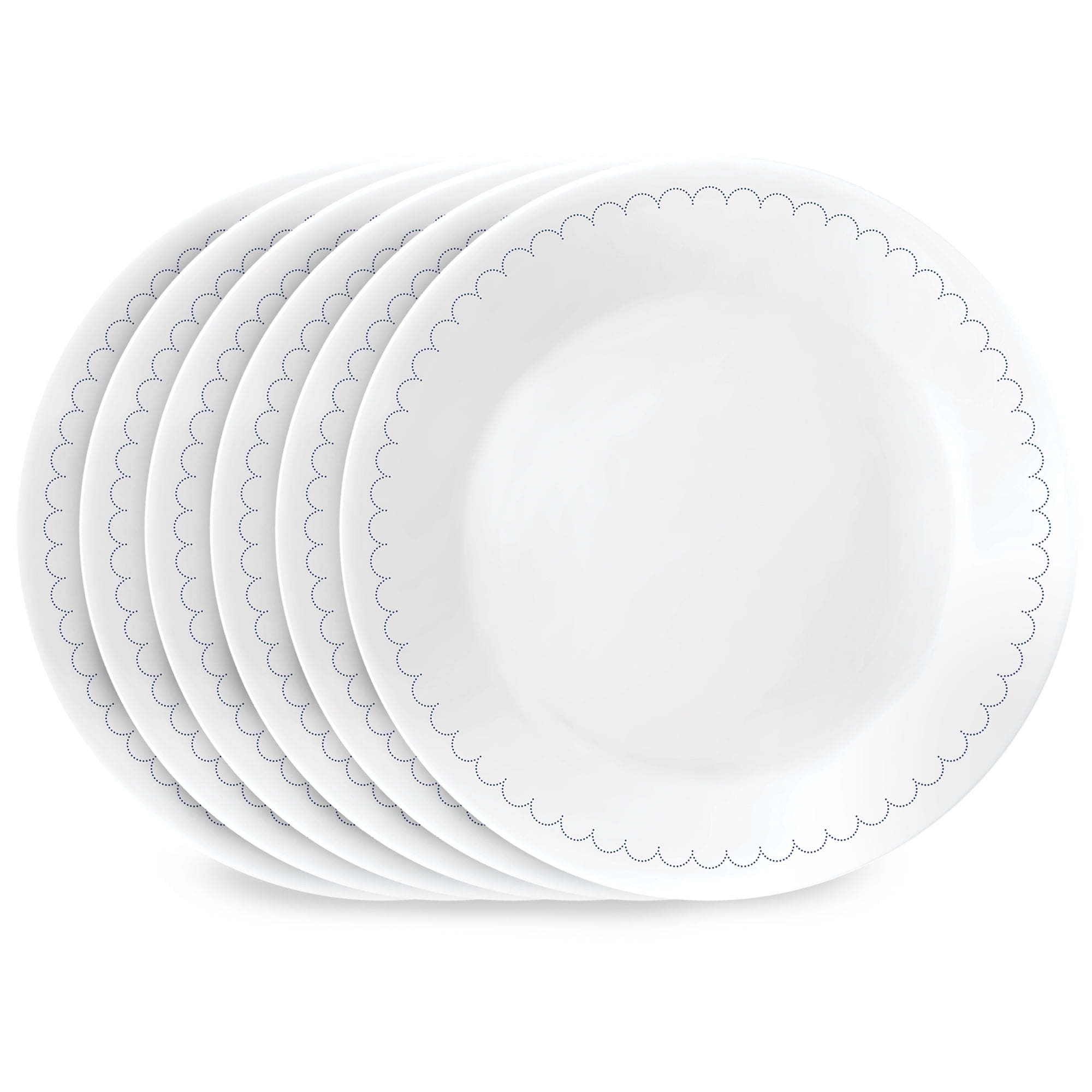 "Corelle Country Cottage Caspian Lace 6.75"" Appetizer Plates, 6-pack ...
