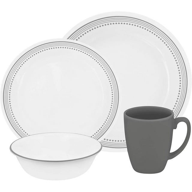 Corelle Classic Mystic Gray 16-Pieces Dinnerware Set - Walmart.com