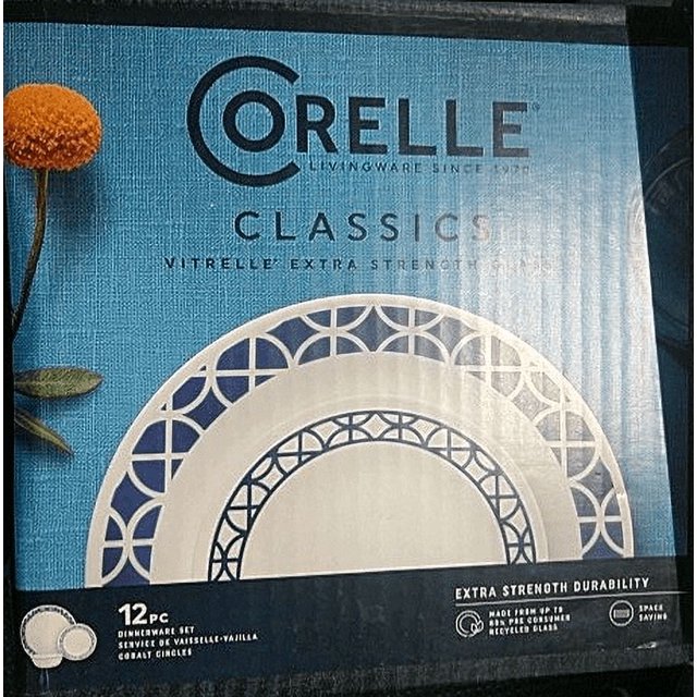 Corelle Classics Blue/white Dinner Plates 12-piece set - Walmart.com