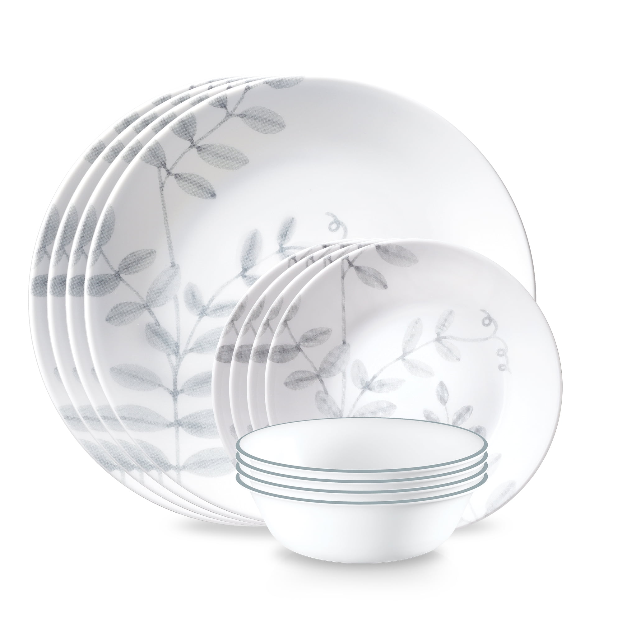 Corelle Flowing Fern 12-Piece Glass Dinnerware Set (Service for 4 ...