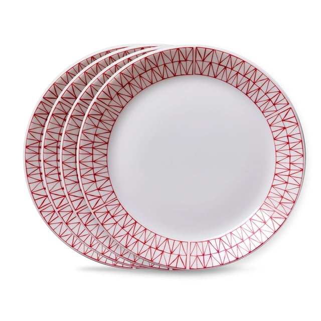 Corelle Graphic Stitch 4-Piece Set of 10.5-Inch Dinner Plates, Service ...