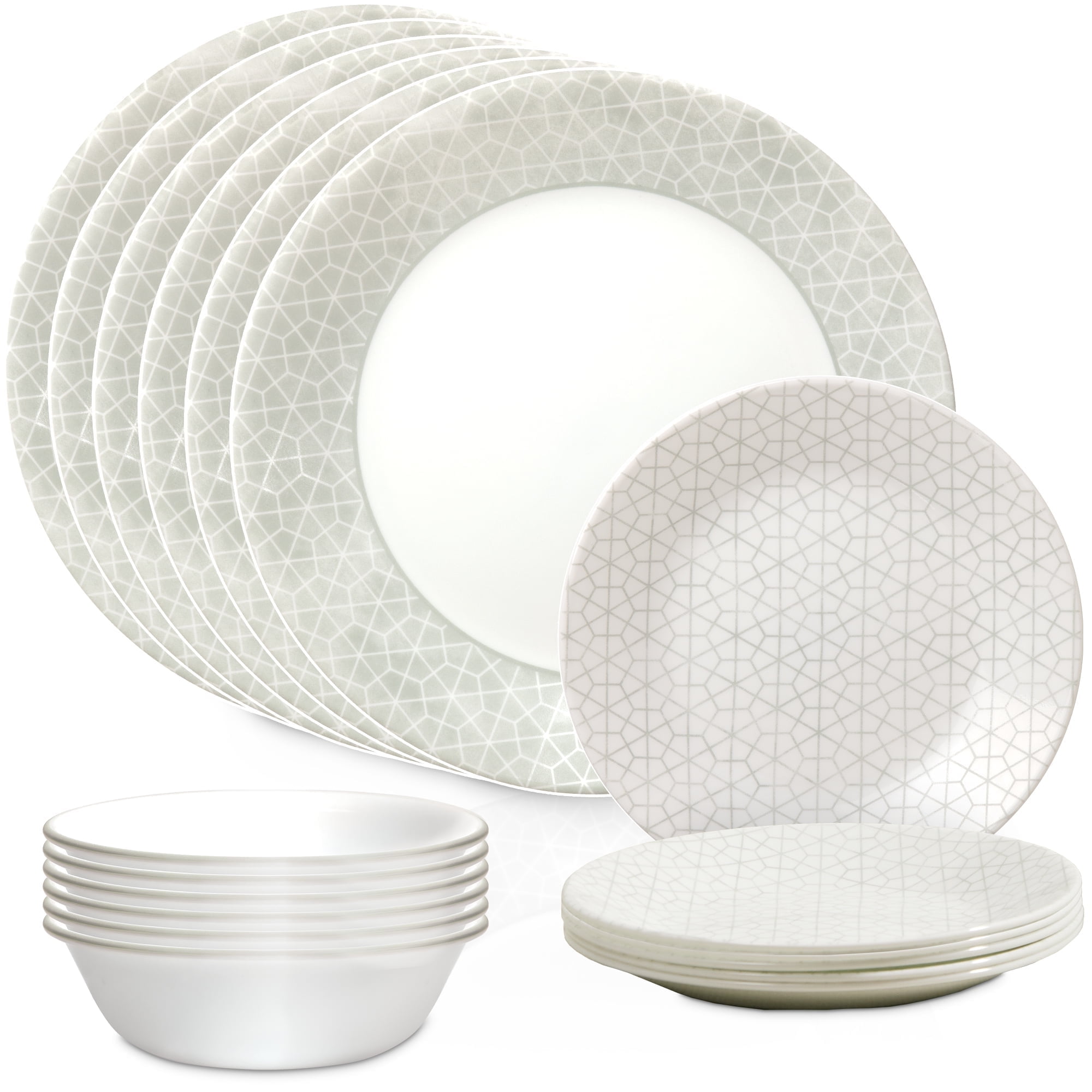 Corelle Knox 18-Piece Dishes Set, Service for 6, Eco-Friendly & Durable ...